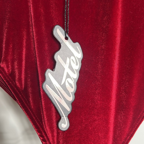 Motel Rocks | Tops | Motel Eikin Bodice Raspberry Velvet Bodysuit Size ...